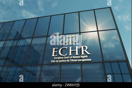 Strasbourg, France, February 20, 2024: ECHR european court of human ...