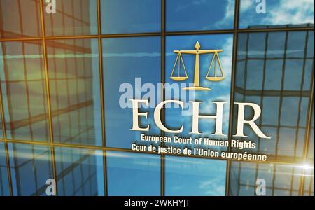 Strasbourg, France, February 20, 2024: ECHR european court of human ...