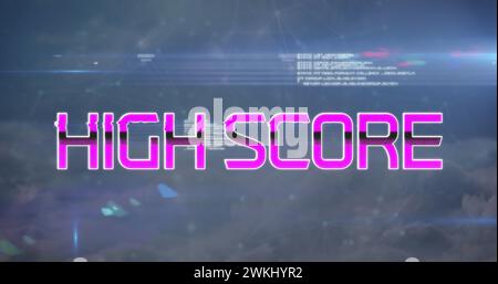 Image of data processing over clouds and flag of america Stock Photo ...