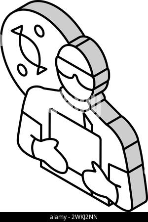 biomedical engineer worker isometric icon vector illustration Stock ...