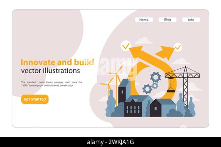 Technological innovations web banner or landing page. Digital progress ...