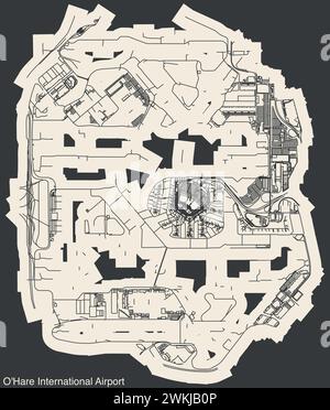 Terminals layout plan of the O'HARE INTERNATIONAL AIRPORT (ORD, KORD ...