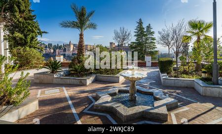 Gardens of the Great Mosque of Granada, in Andalusia, Spain Stock Photo ...