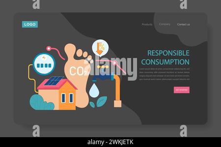 Responsible Consumption. Illustrating sustainable practices in energy ...