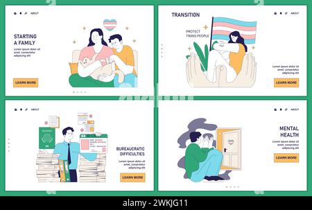 Gender transition pros and cons set. Gender-affirming therapy, positive ...