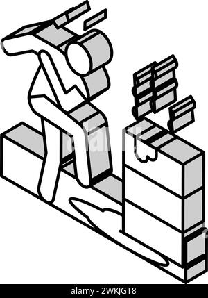 dangerous substance spill man accident line icon vector illustration ...