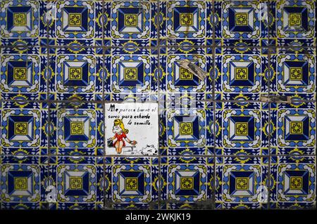 Colourful tiles in the La Faena bar with bullfighting museum in the ...