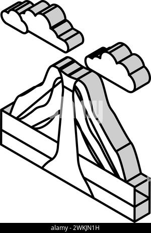 sleeping volcano lava line icon vector illustration Stock Vector Image ...