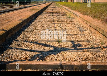 Rails of the Spanish conventional railway Stock Photo - Alamy
