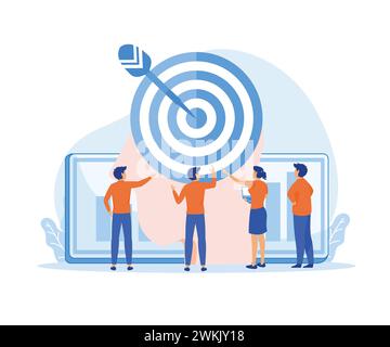 Business team customer target development for marketing. flat vector ...