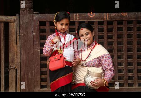 Lalitpur, Nepal. 21st Feb, 2024. Women take part in a parade during ...