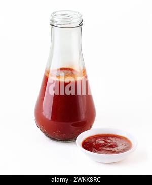 tomato ketchup, table condiment isolated on white background Stock ...