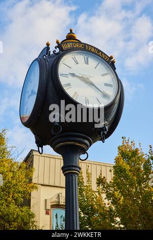 street with golden colored trees in autumn Stock Photo - Alamy
