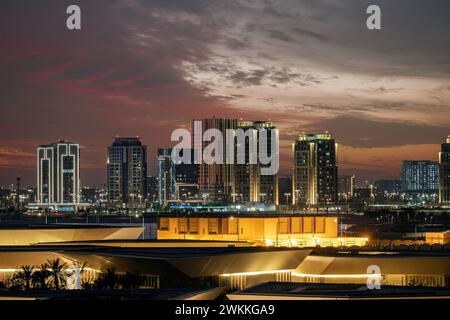 Aerial View of Modern Lusail Skyline. katara tower Lusail Marina Stock ...