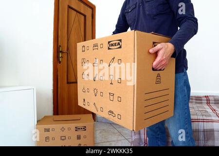 IKEA cardboard boxes used during the move. IKEA is the world's largest ...