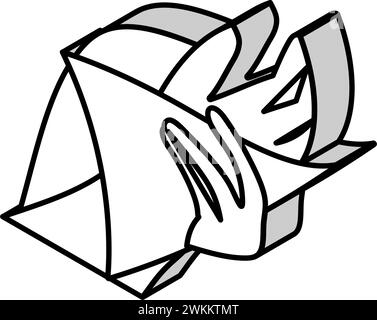 hand wiping with paper towel isometric icon vector. hand wiping with ...