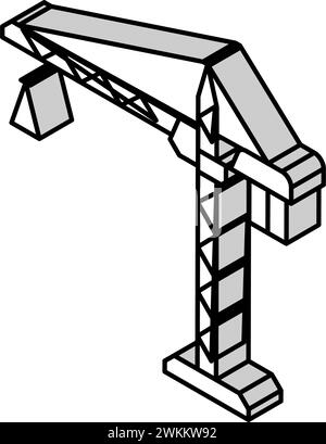 tower crane civil engineer isometric icon vector. tower crane civil ...