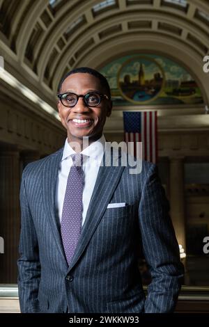 Portrait of Cleveland, Ohio mayor Justin Bibb Stock Photo - Alamy