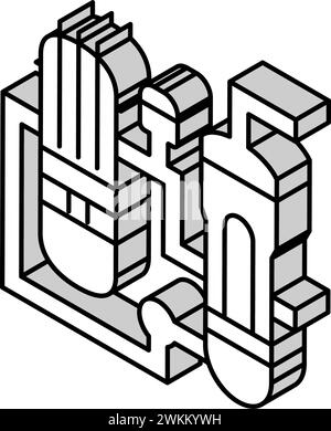 pressurized water reactor nuclear energy isometric icon vector ...