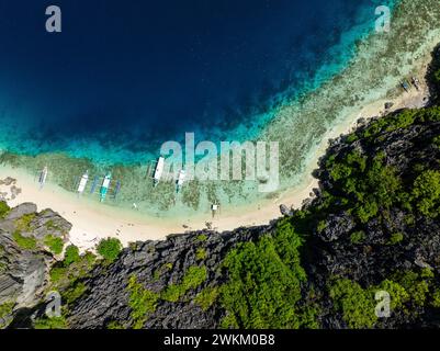 Aerial view of Tapiutan Island,El Nido,Palawan,Philippines Stock Photo ...