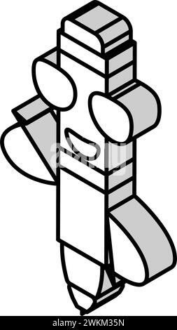study pen character isometric icon vector illustration Stock Vector ...