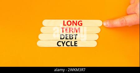 LONG-TERM, text on orange rectangle stamp sign Stock Photo - Alamy