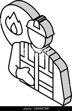 Isometric vector of a gas industry maintenance men opening or closing ...