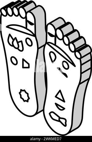 lotus feet divine feet isometric icon vector. lotus feet divine feet ...