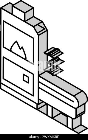heat treatment manufacturing engineer line icon vector illustration ...