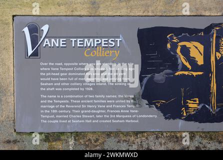 Sculpture commemorating the Vane Tempest coal colliery, which closed in ...