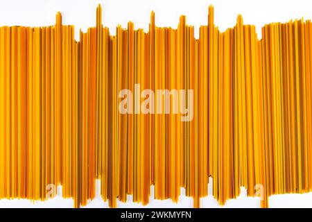 Food background, colorul dried pasta spaghetti, paralleled lines ...