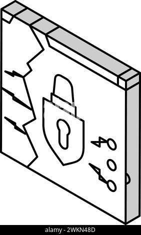 hacking attempt cyberbullying line icon vector illustration Stock ...