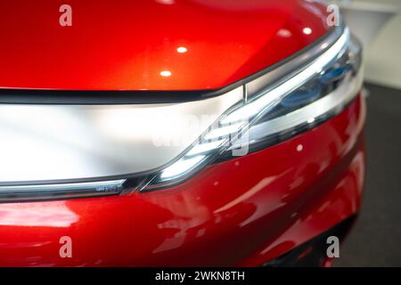 part of red BYD ATTO 3 Car, taillights, rear view, Electric Vehicle ...