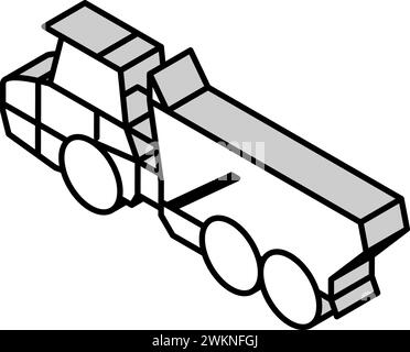 articulated hauler construction vehicle isometric icon vector ...