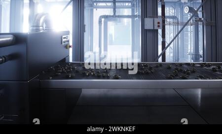 Military grenade production line. Factory. 3d rendering Stock Photo - Alamy