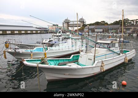 Fishing boats at Numaza Port in Numazu City in Shizuoka Prefecture ...