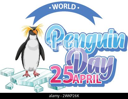World Penguin Day. April 25. Holiday concept. Template for background ...