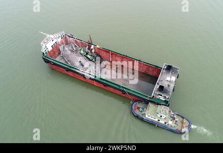 (240222) -- GUANGZHOU, Feb. 22, 2024 (Xinhua) -- An aerial drone photo ...