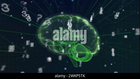 Image of changing numbers over human body model and hexagonal shapes on ...