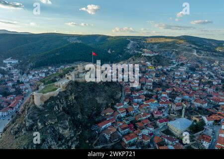 Landscape of historical Kastamonu castle on the hills near the city ...