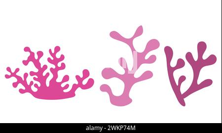 Coral icons set. Border for your design. Vector illustration isolated ...
