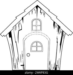 Simple line drawing of a quaint house Stock Vector Image & Art - Alamy