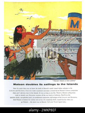 1950s USA Matson Magazine Advert Stock Photo - Alamy
