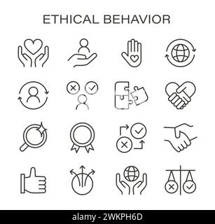 Ethical Behavior set. Principles of integrity and fairness in actions ...