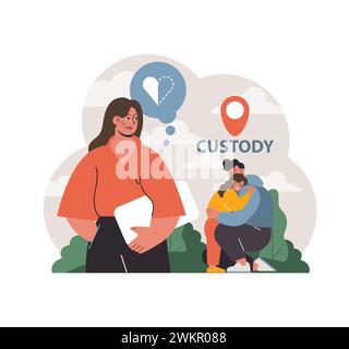 Child Custody Visual. A confident woman holds documentation while in ...