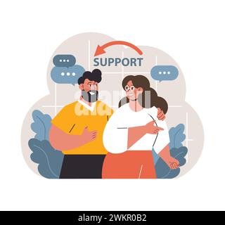 Two diverse colleagues share a supportive moment, highlighting mutual ...