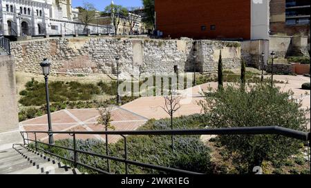 Madrid, 04/07/2015. Emir Mohamed I Park, where the Arab wall is located ...