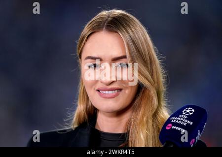 TNT Sports presenter Laura Woods during the UEFA Champions League match ...