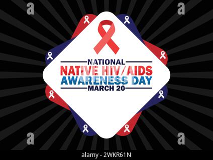 National Native HIV AIDS Awareness Day vector banner design with simple ...