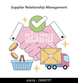 Supplier Relationship Management concept. Strong partnership handshake ...